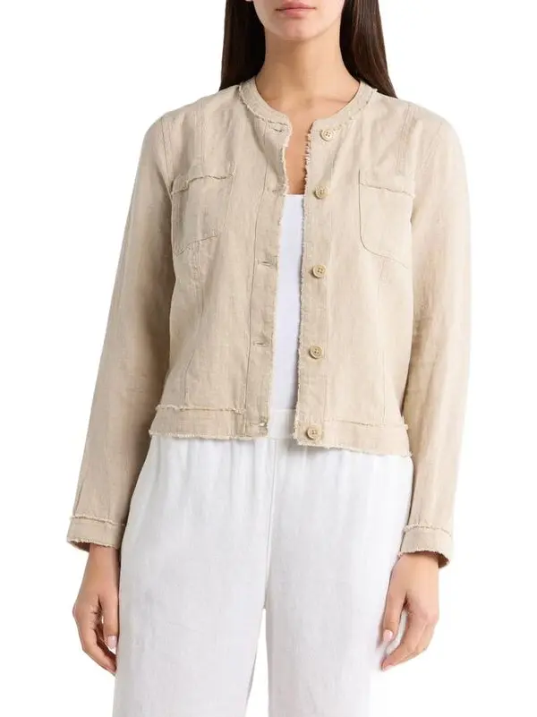 Tommy Bahama Two Palms Patch Pocket Linen Jacket - Natural