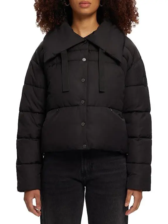 NOIZE Cropped Puffer Jacket - Black