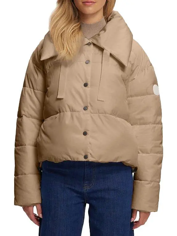 NOIZE Cropped Puffer Jacket - Desert