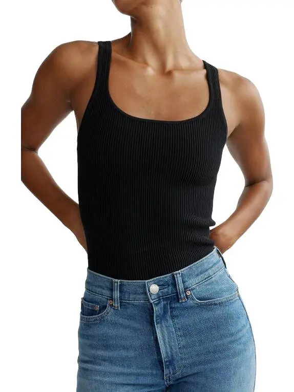 DL1961 Scoop Neck Rib Tank - Black