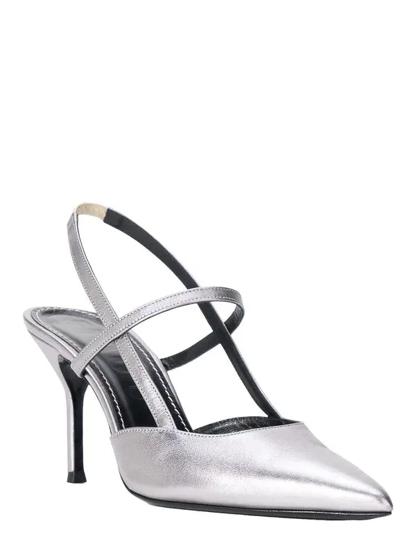 Staud Sebastian Slingback Sandal - Pewter