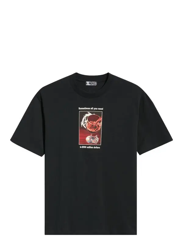 VERYRARE Red Wine Cotton Graphic T-shirt - Black