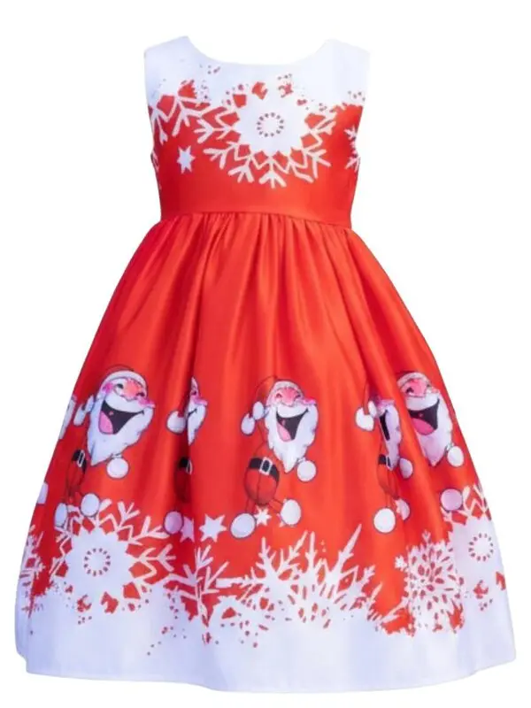MIA BELLE GIRLS Holiday Scene Dress - Red