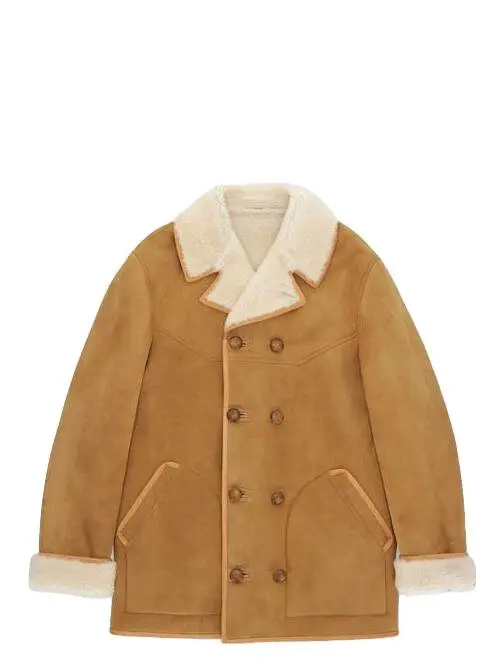 FORTELA Lemans Double-breasted Shearling Coat - Camel