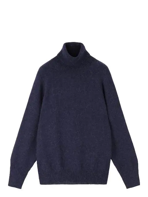 FORTELA Piero High Neck Alpaca Wool Sweater - Blue
