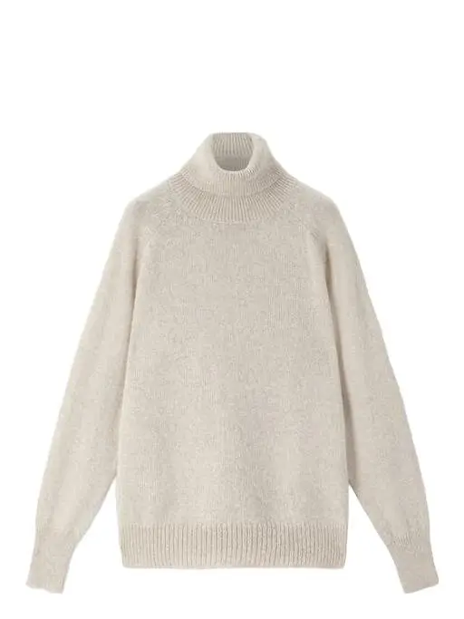 FORTELA Piero High Neck Alpaca Wool Sweater - Camel