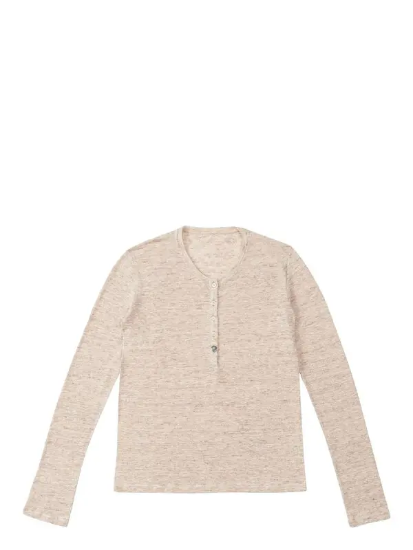 FORTELA Coralie Serafino Linen T-shirt - Camel