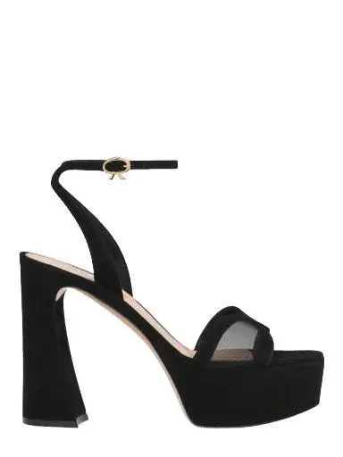 GIANVITO ROSSI Suede Platform Heel - Black Suede