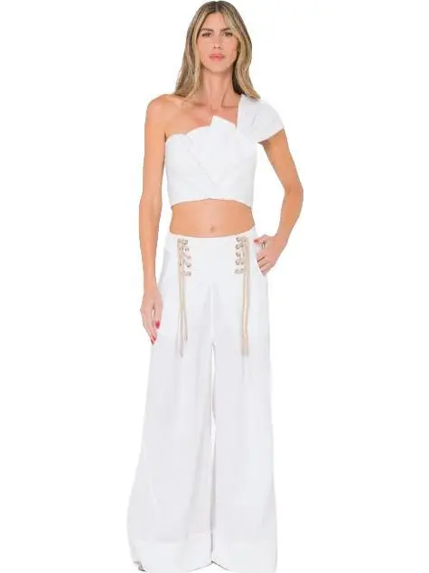 JBQ Hampton Wide-leg Pants - Optic White