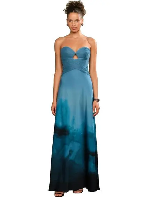 AMUR Cova Printed Gown - River Walk