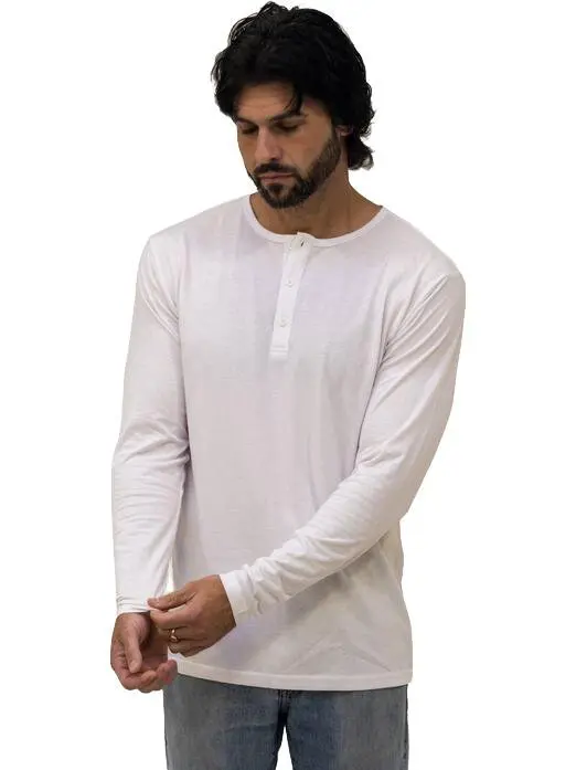 EPIC FITS Long Sleeve Henley - White