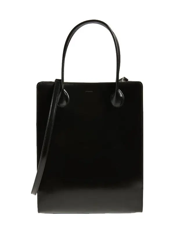Lié Studio The Jane Leather Top Handle Bag - Black Patent Leather