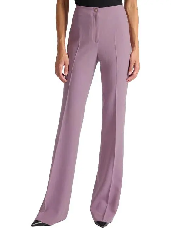 Santorelli Elizabeth Flared Leg Virgin Wool Stretch Pant - Dusty Lilac