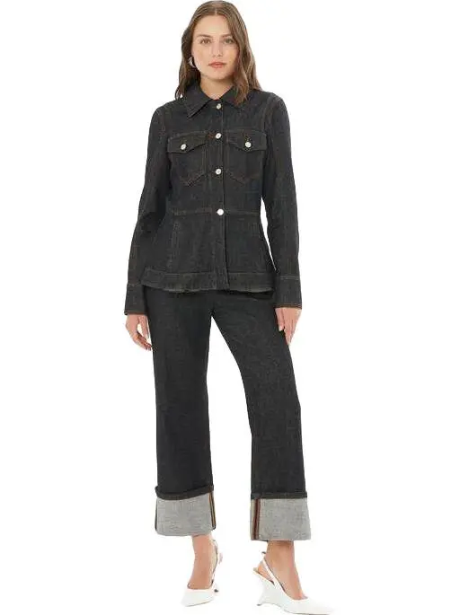 GIZIA Buttoned Shirt Jacket - Black