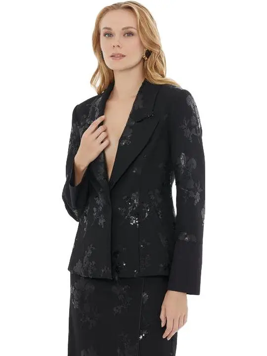 GIZIA Notch Lapel Buttoned Jacket - Black