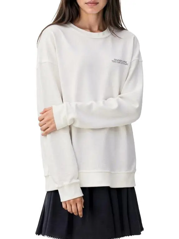 Mango Crewneck Cotton Sweatshirt - Off White