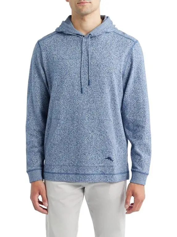 Tommy Bahama Heathered Cotton Pullover Hoodie - Deep Space Heather