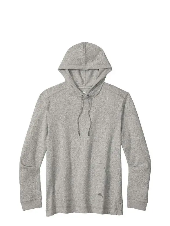 Tommy Bahama Heathered Cotton Pullover Hoodie - Grey Heather