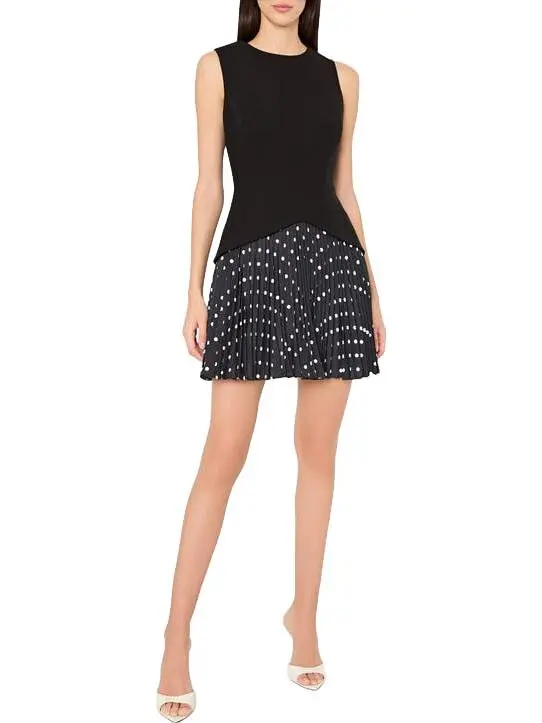 MILLY Haddy Dot Print Mini Dress - Black/white