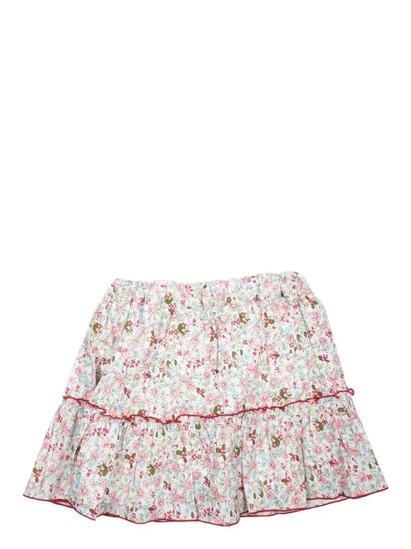 CUCLIE Floral Ruffle Skort Set - White Multi