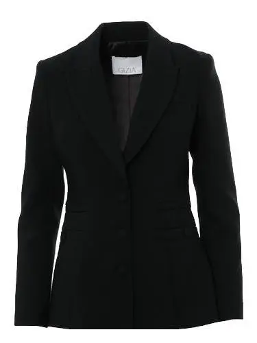 GIZIA Snap Detail Shoulder Pad Jacket - Black