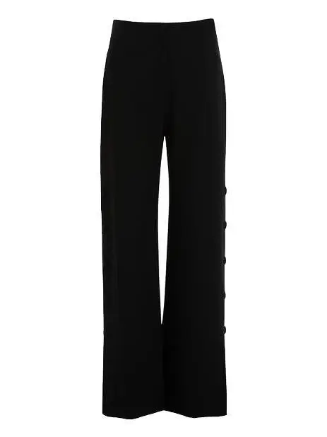 GIZIA High-waist Pleated Palazzo Trousers - Black