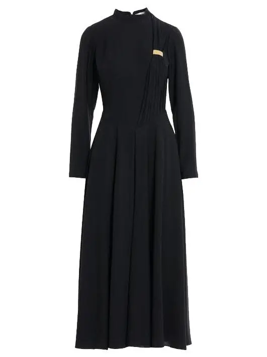GIZIA Buckle Detail Midi Dress - Black