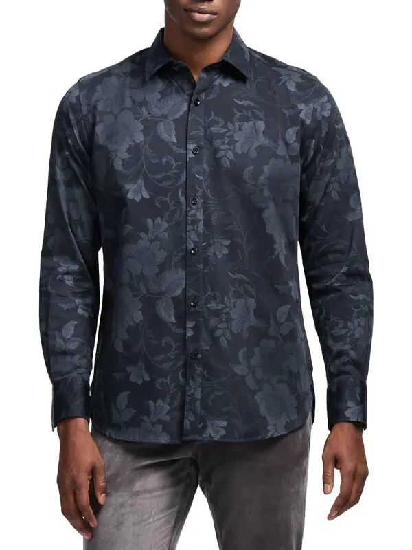 Robert Graham Barnsworth Floral Cotton Button-up Shirt - Black