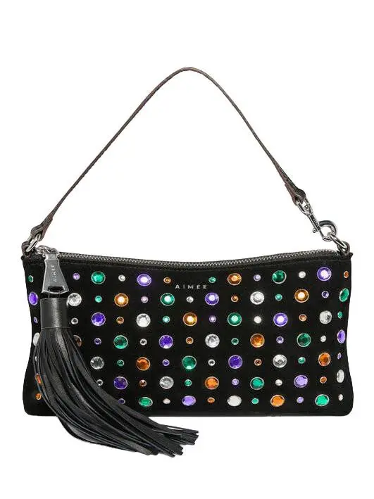 AIMEE Onyx Hour Novelty Zip Clutch - Multi Jewels