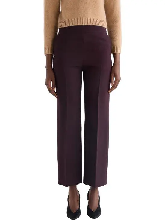 Chloé Straight Leg Wool Crepe Trousers - Obscure Purple