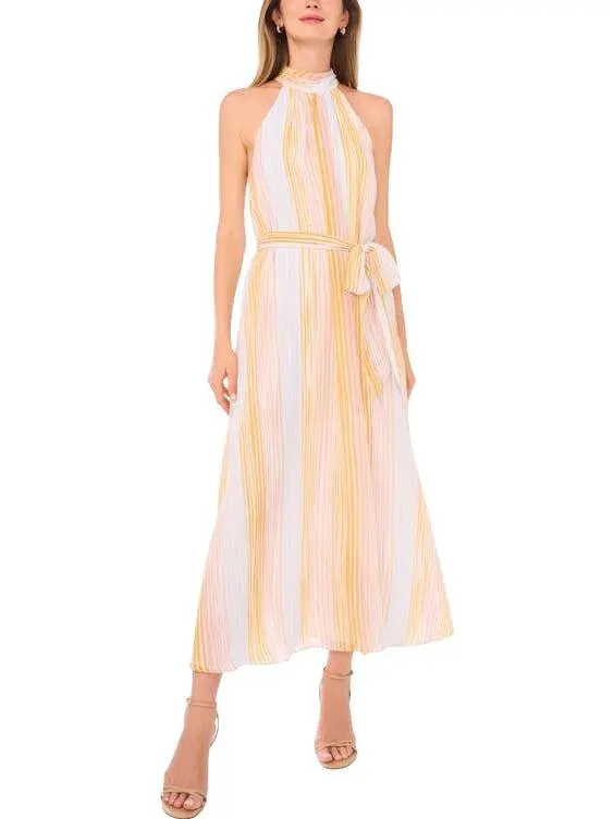 Vince Camuto Belted Halter Neck Maxi Dress - New Ivory