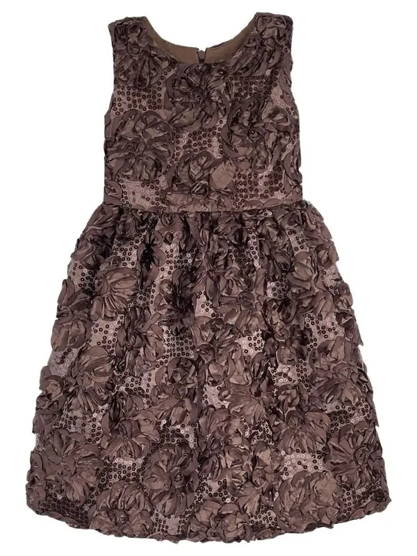 MIA BELLE GIRLS Sequin Party Dress - Brown