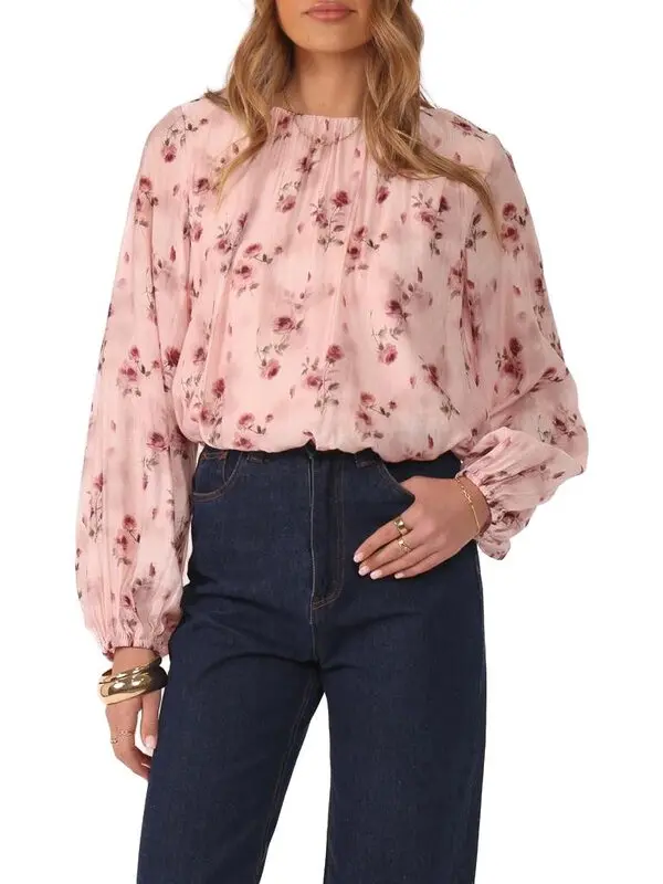 PETAL & PUP Dallas Printed Top - Pink Rose