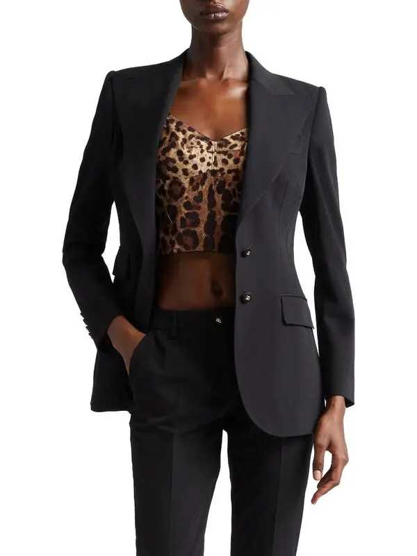Dolce & Gabbana Turlington Stretch Gabardine Blazer - Nero