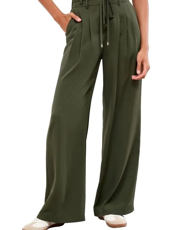 LIPSY Belted Wide Leg Pants - Green