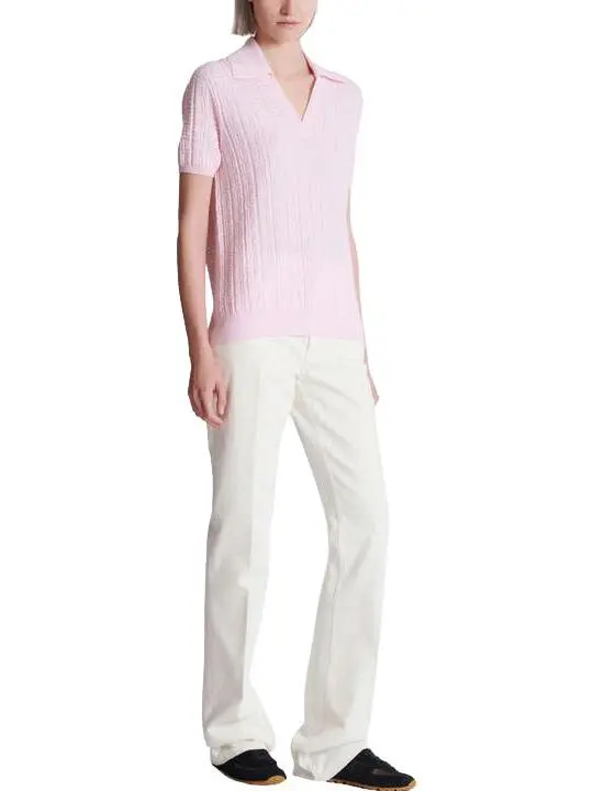Balmain Monogram Knit Polo - Pink