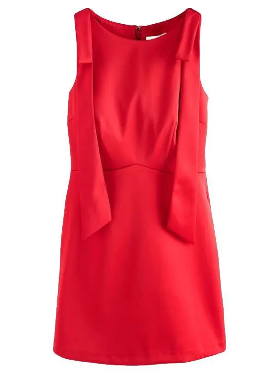 NEXT Satin Tie Detail Mini Dress - Red