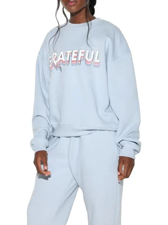 Spiritual Gangster Grateful Ascent La Brea Cotton Sweatshirt - Ice Blue