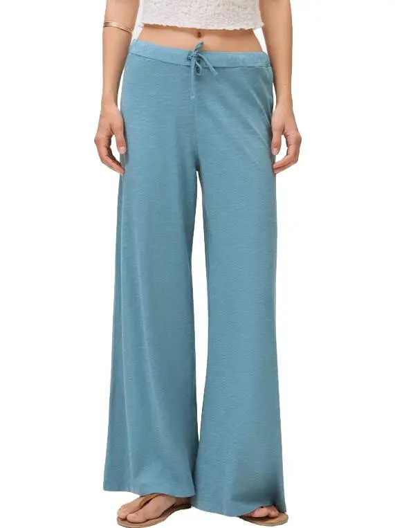 Mango Cotton Wide-leg Pants - Blue