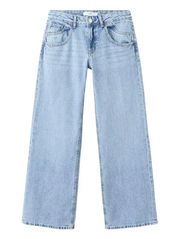 Mango Straight Leg Jeans - Medium Blue