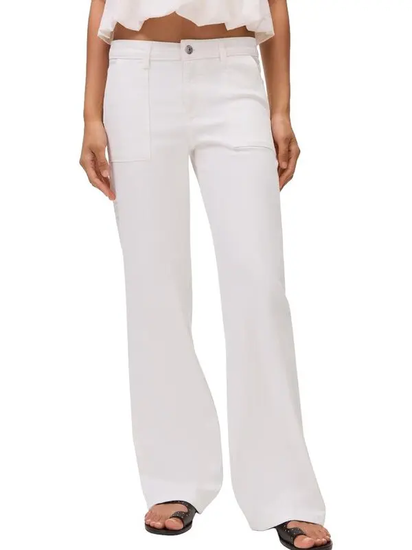 Mango Star Embroidered Straight Leg Jeans - White