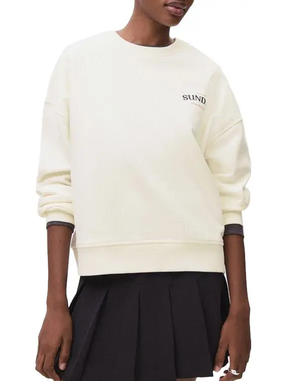 Mango Oversized Graphic Sweatshirt - Off White