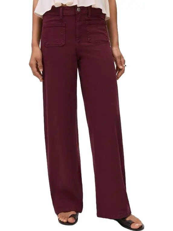Mango Patch Pocket Mid-rise Culotte Jeans - Burgundy