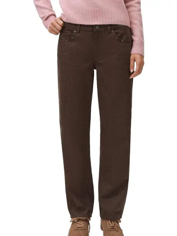Mango Studded Leopard Print Wide Leg Jeans - Chocolate