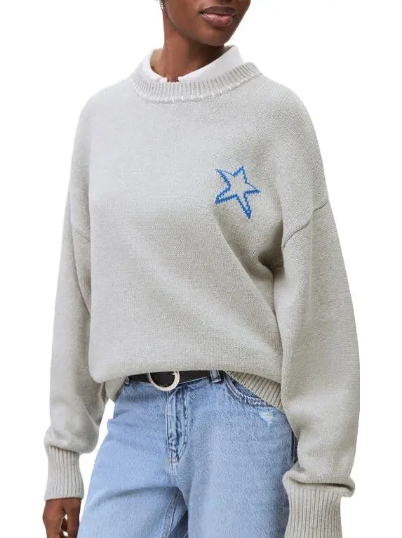 Mango Star Crewneck Sweater - Grey