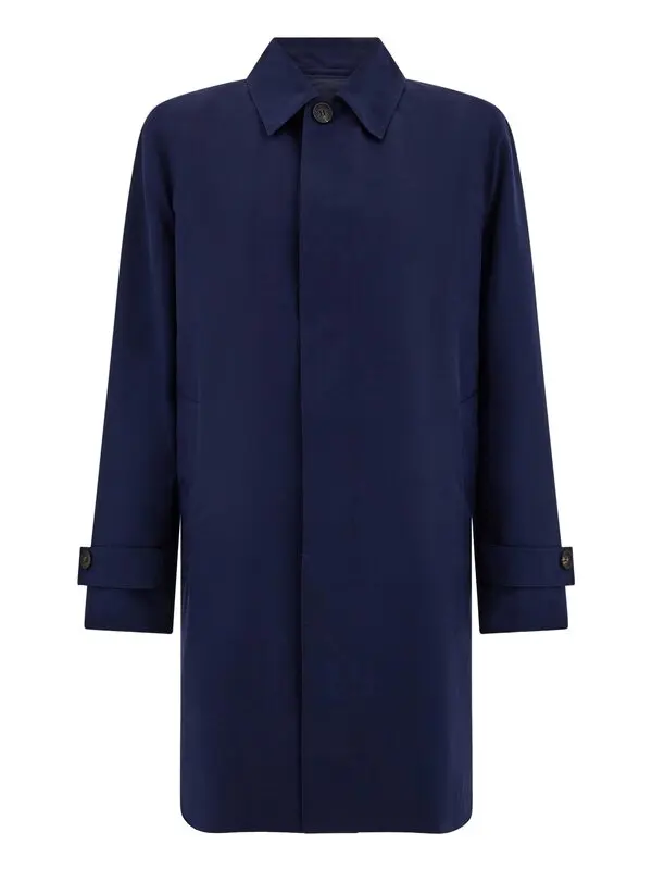 FERRAGAMO Cotton Faille Car Coat - Blue