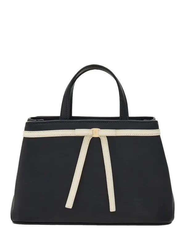 FERRAGAMO Mini Bow Top Handle Bag - Black