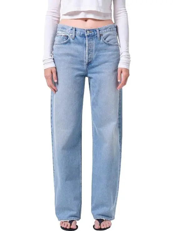 AGOLDE Arc High-waist Wide-leg Jeans - Orten Md Indigo