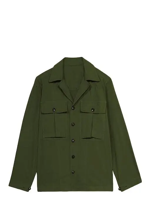 FORTELA Oversize Cotton Twill Shirt - Green