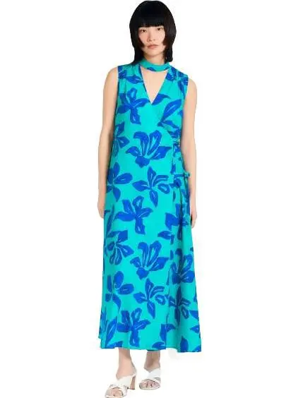 LOST PATTERN Tropical Print Maxi Dress - Blue